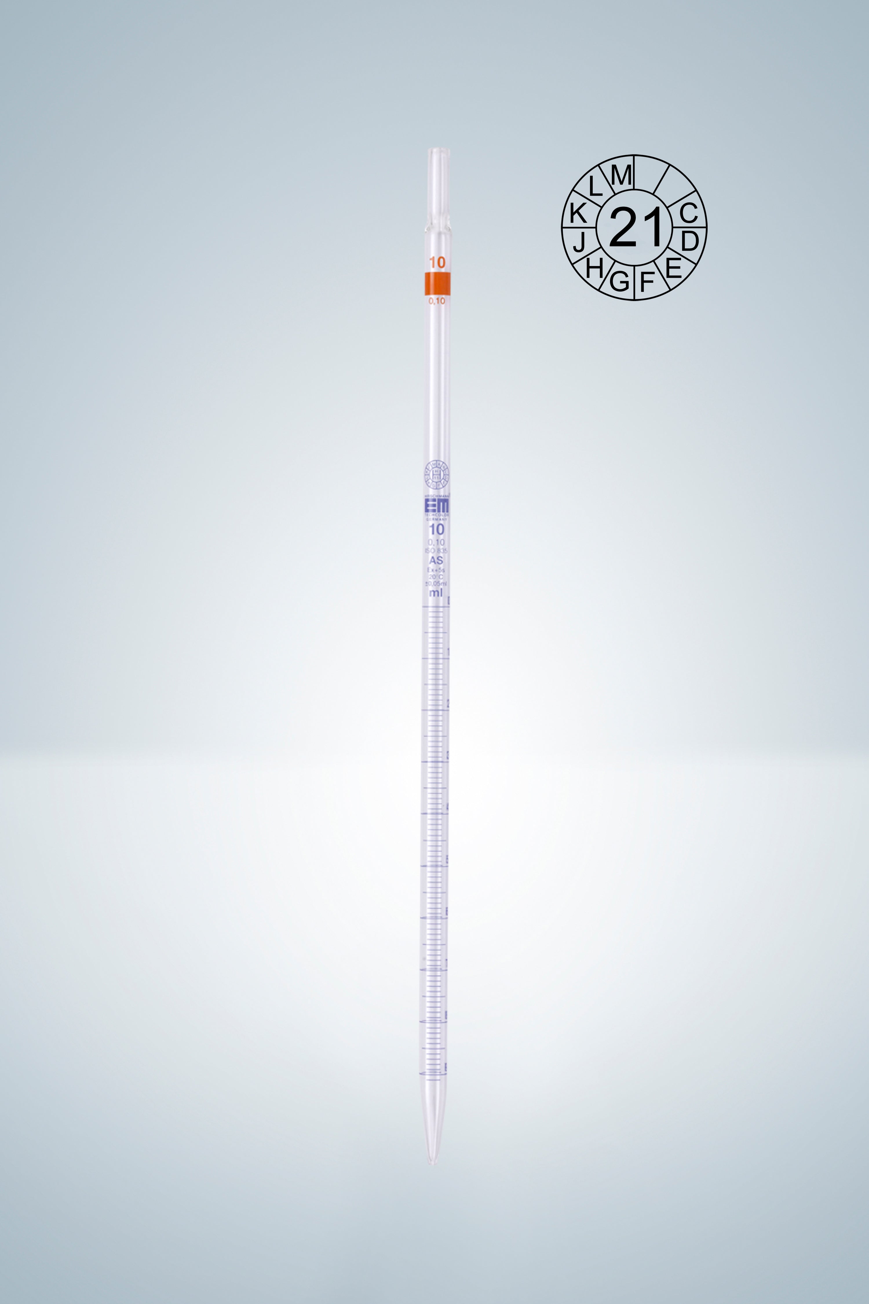 Graduated pipettes, cl. AS, blue grad.– ESSLAB