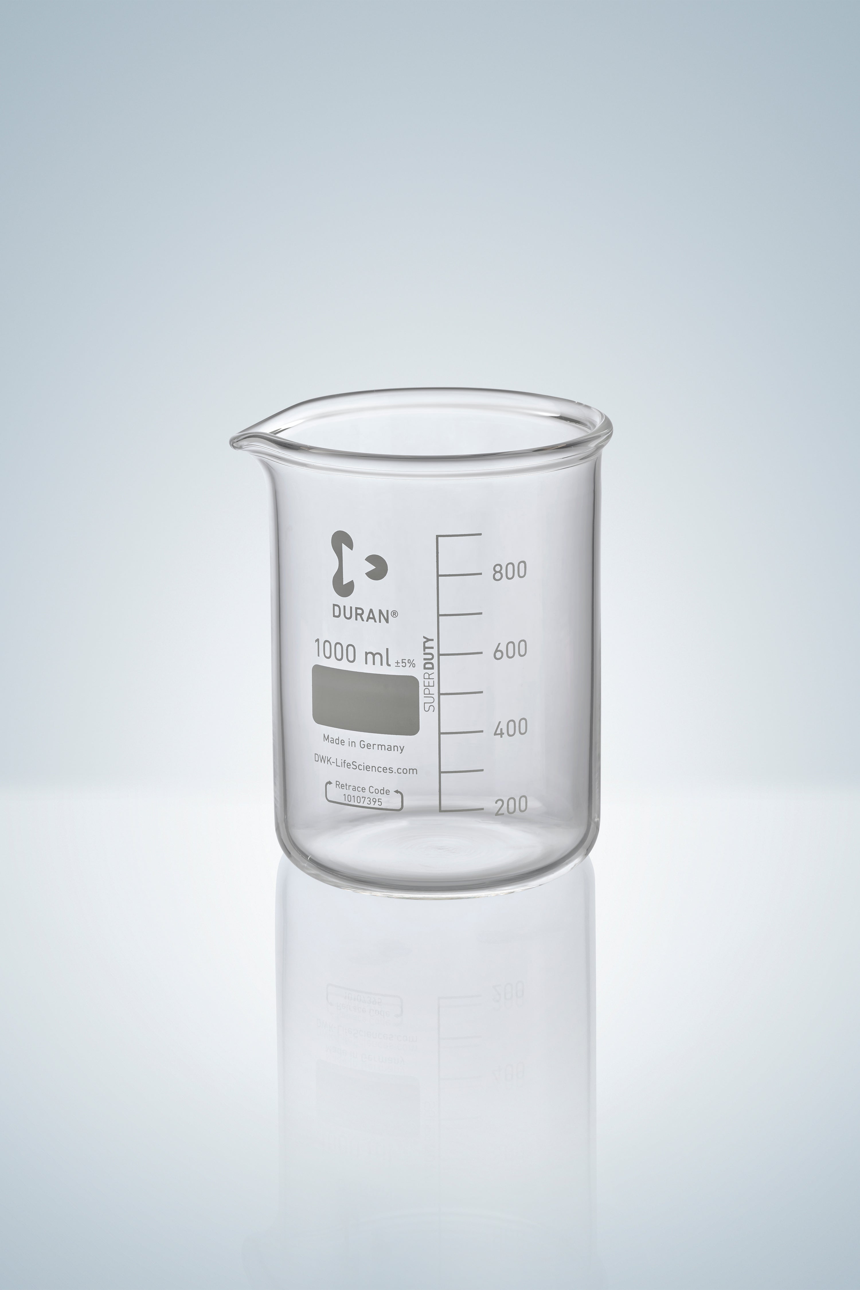 Beakers DURAN®, low form, white grad.– ESSLAB