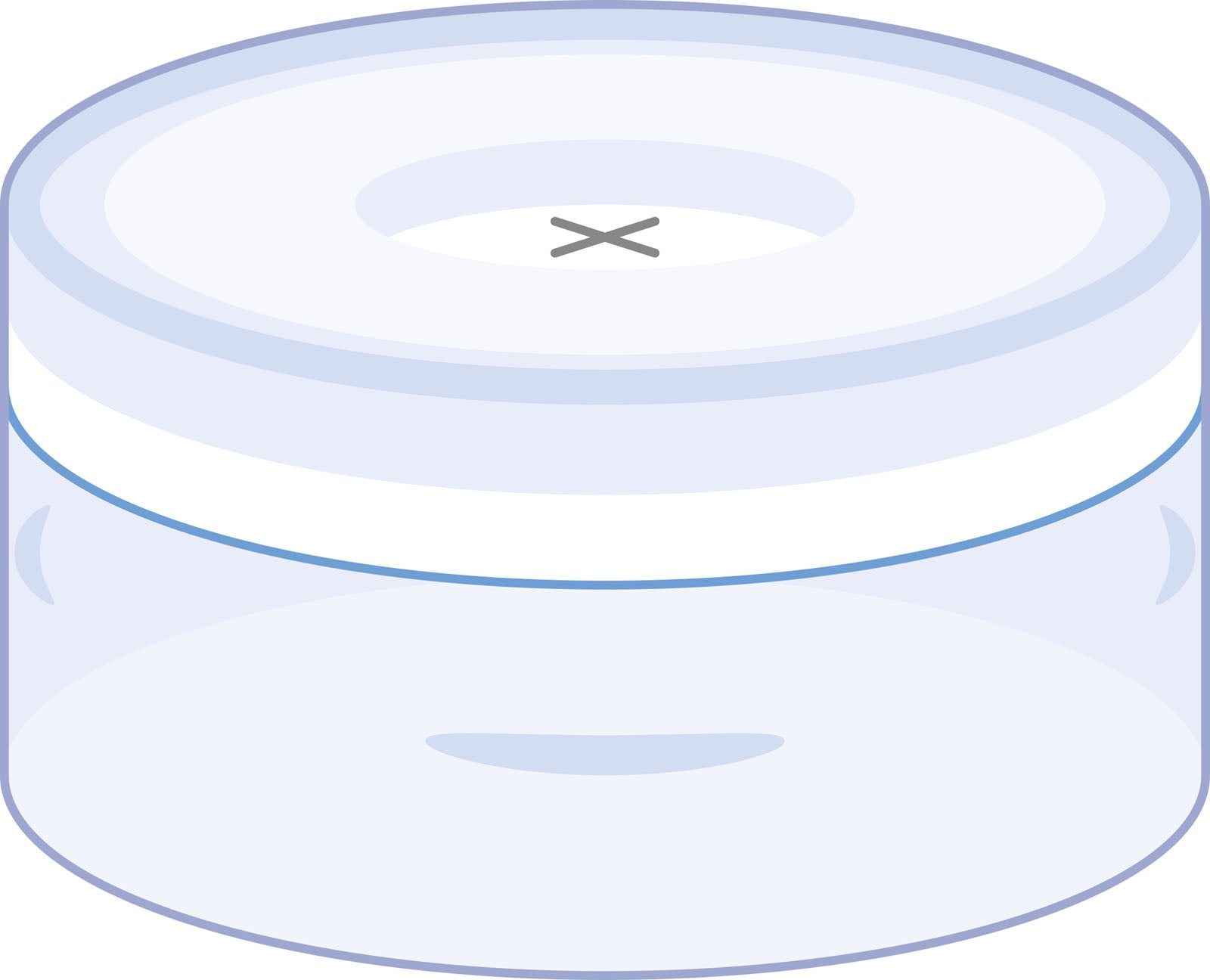 Snap ring closure, N 11, PE(hard),tr.,c. hole,Sil. w./PTFE blue,cross ...