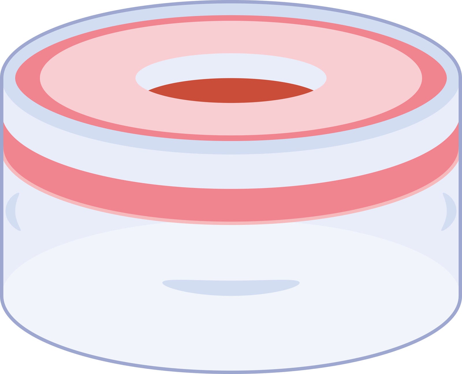 Snap ring closure, N 11, PE(hard), transp., c.hole, Red Rubber/FEP ...