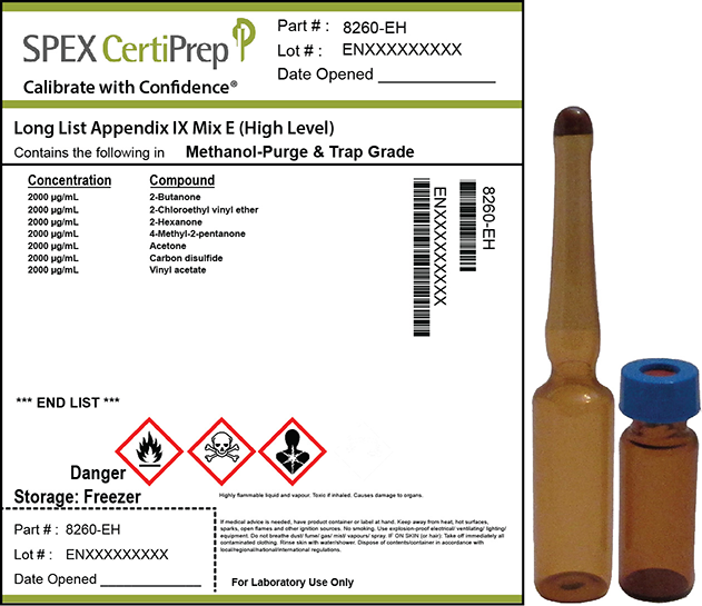 Long List Appendix IX Compound Mix E (High Level) for US EPA Method 82 ...