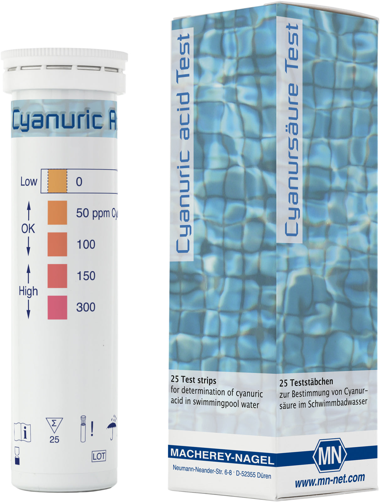 Semi-quantitative test strips Cyanuric Acid Test (swimming pools)– ESSLAB