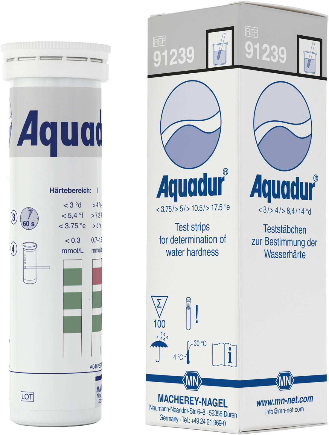 AQUADUR 4–14, for water hardness, box– ESSLAB