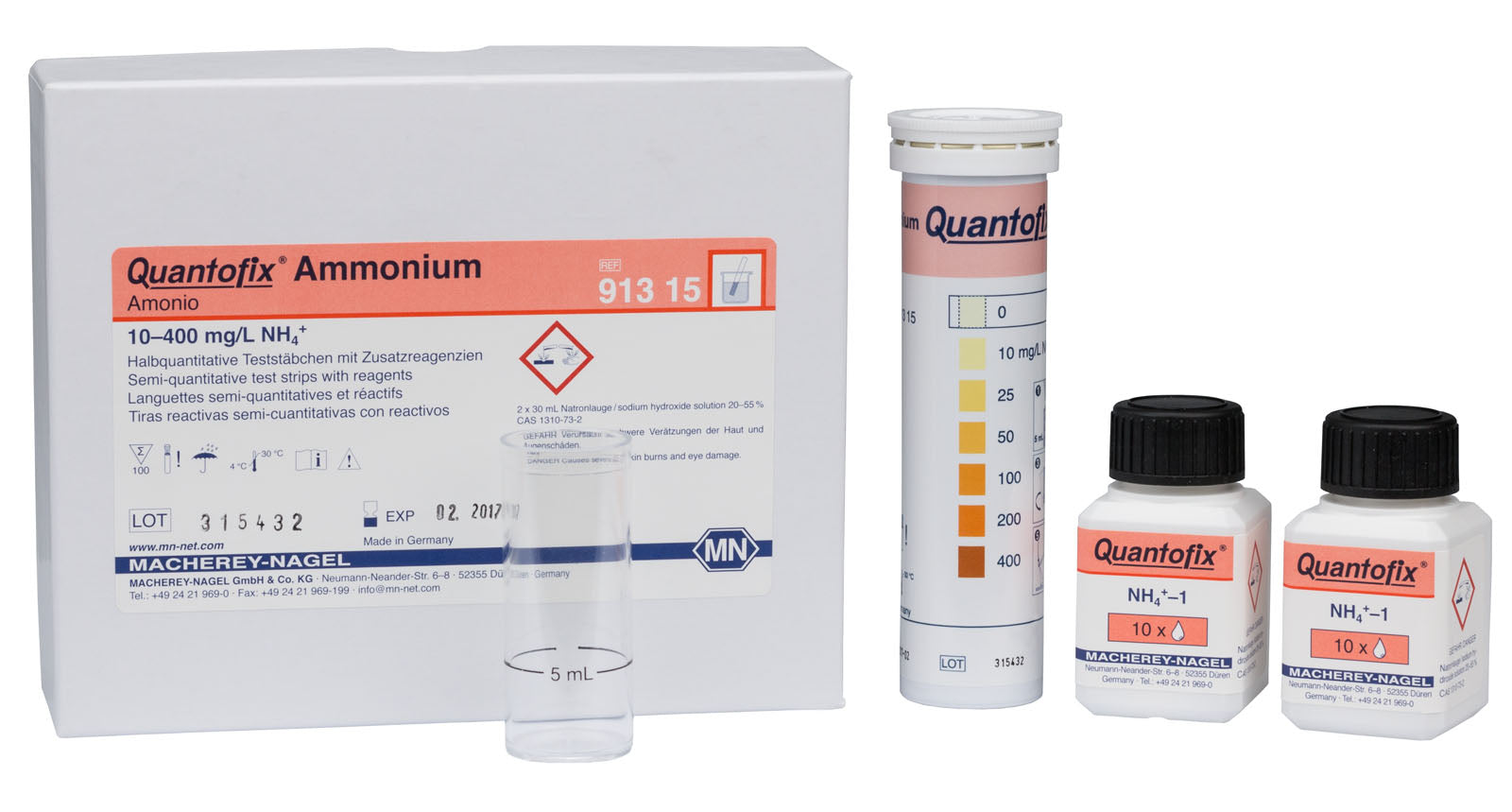 Semi-quantitative test strips QUANTOFIX Ammonium– ESSLAB