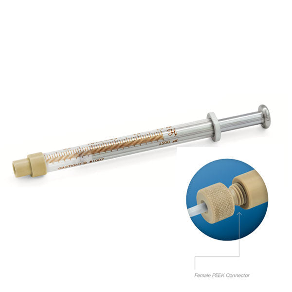 Hamilton Syringe 500μl PEEK CONN 1⁄4"-28 UNF – ESSLAB